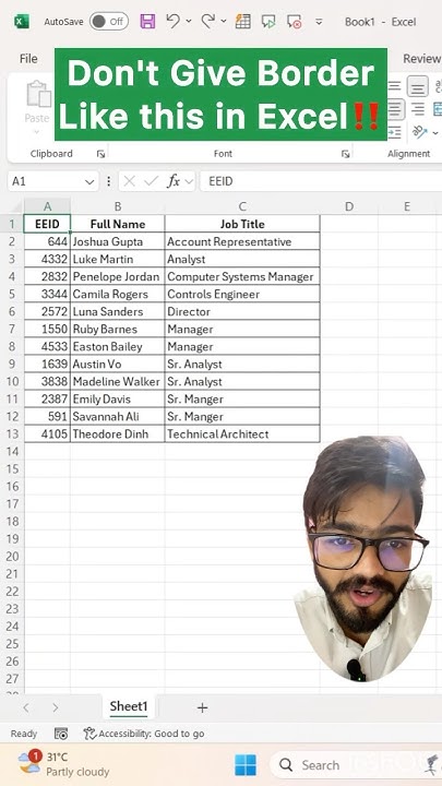 Don't Give Borders in Excel‼️Instead Use Superb Trick #excel #exceltips #shorts - YouTube