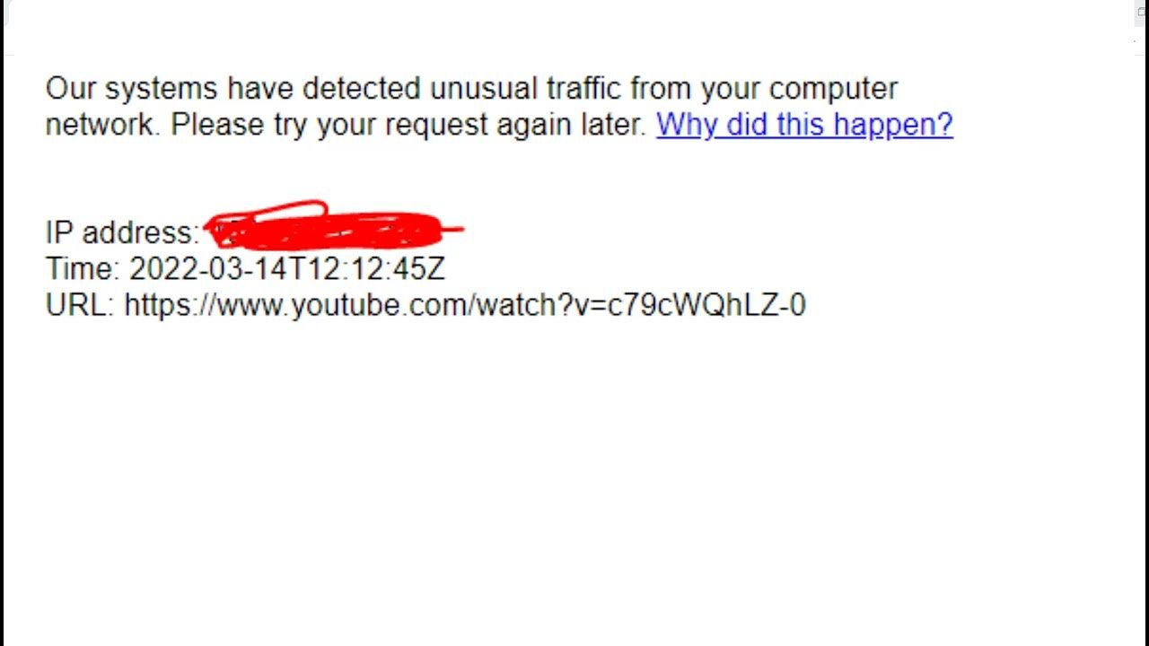 Solve Our Systems have Detected Unusual Traffic from your Computer Network - YouTube