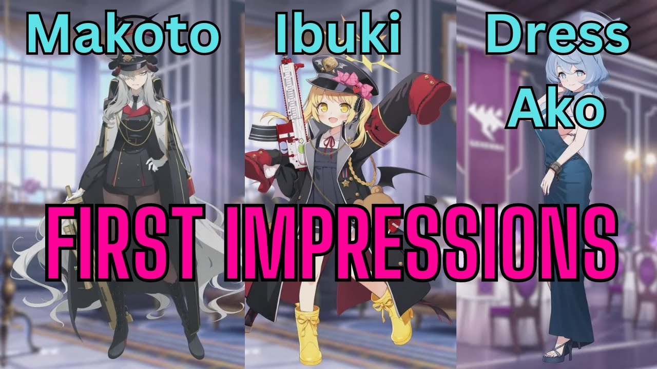Blue Archive JP Dress Ako Makoto and Ibuki first impressions - YouTube