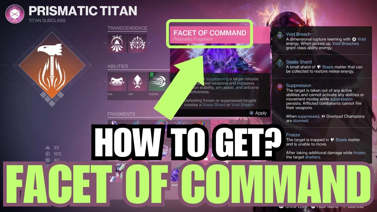 How to unlock "Facet of Command" Prismatic Fragment - Facet of Command ...