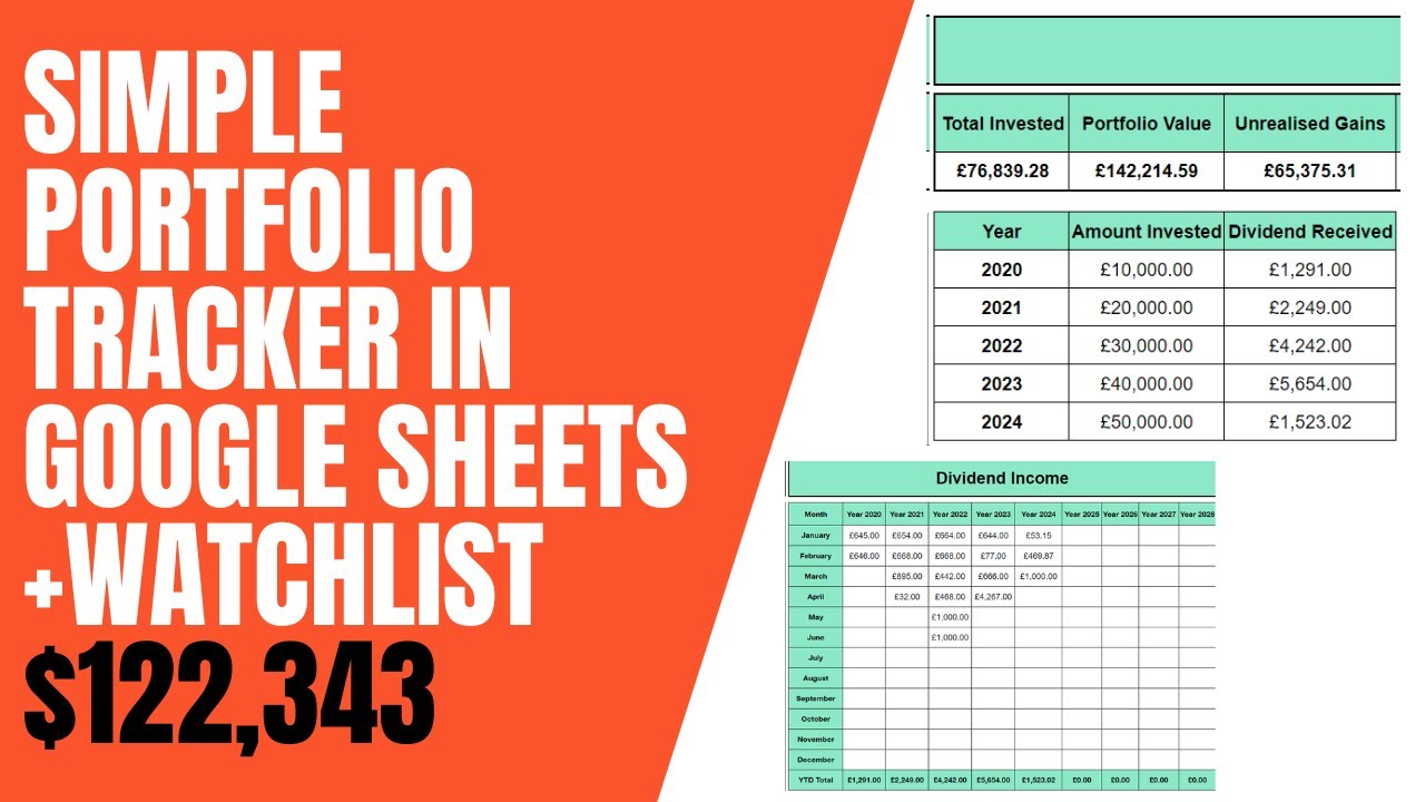 Simple Portfolio Tracker In Google Sheets + Watchlist - YouTube