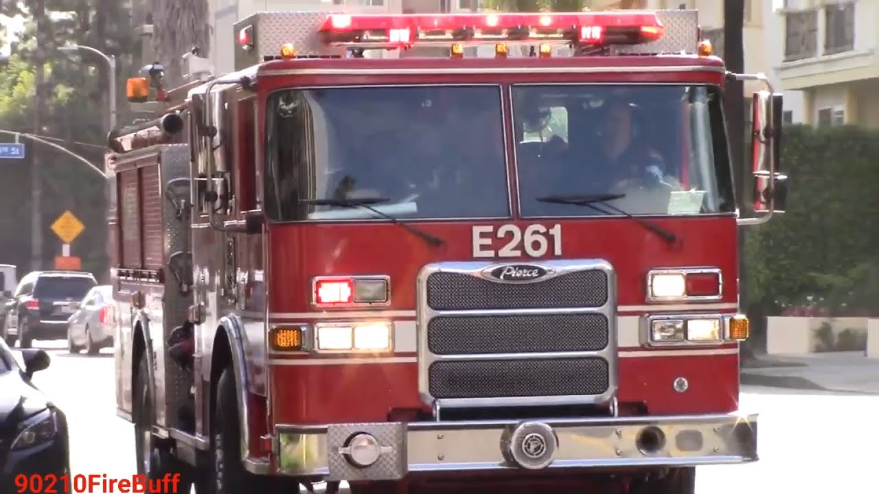 LAFD Engine 261 & Rescue 61 (reserve) Responding - YouTube