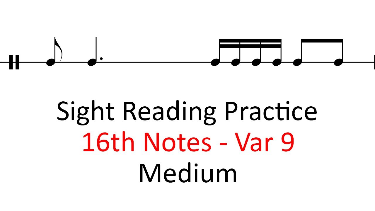 16th note sight reading (var 9, medium) | 60-200 bpm sheet music - YouTube