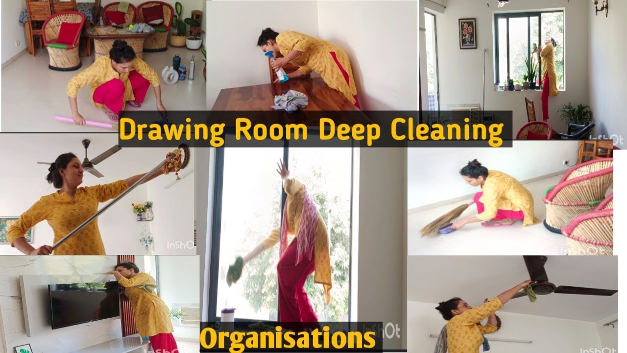 Drawing Room Deep Cleaning|ड्राइंग रूम की सफाई|Organisation|Decoration ...
