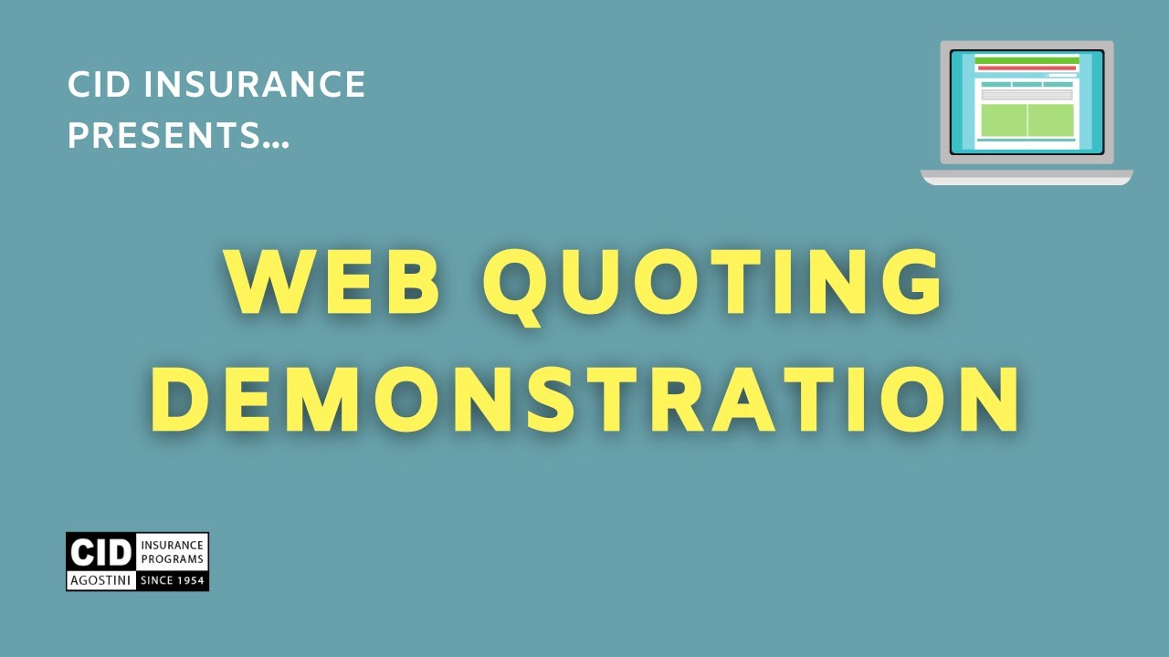 Web Quoting Demonstration - Quote Online in Minutes!! - YouTube