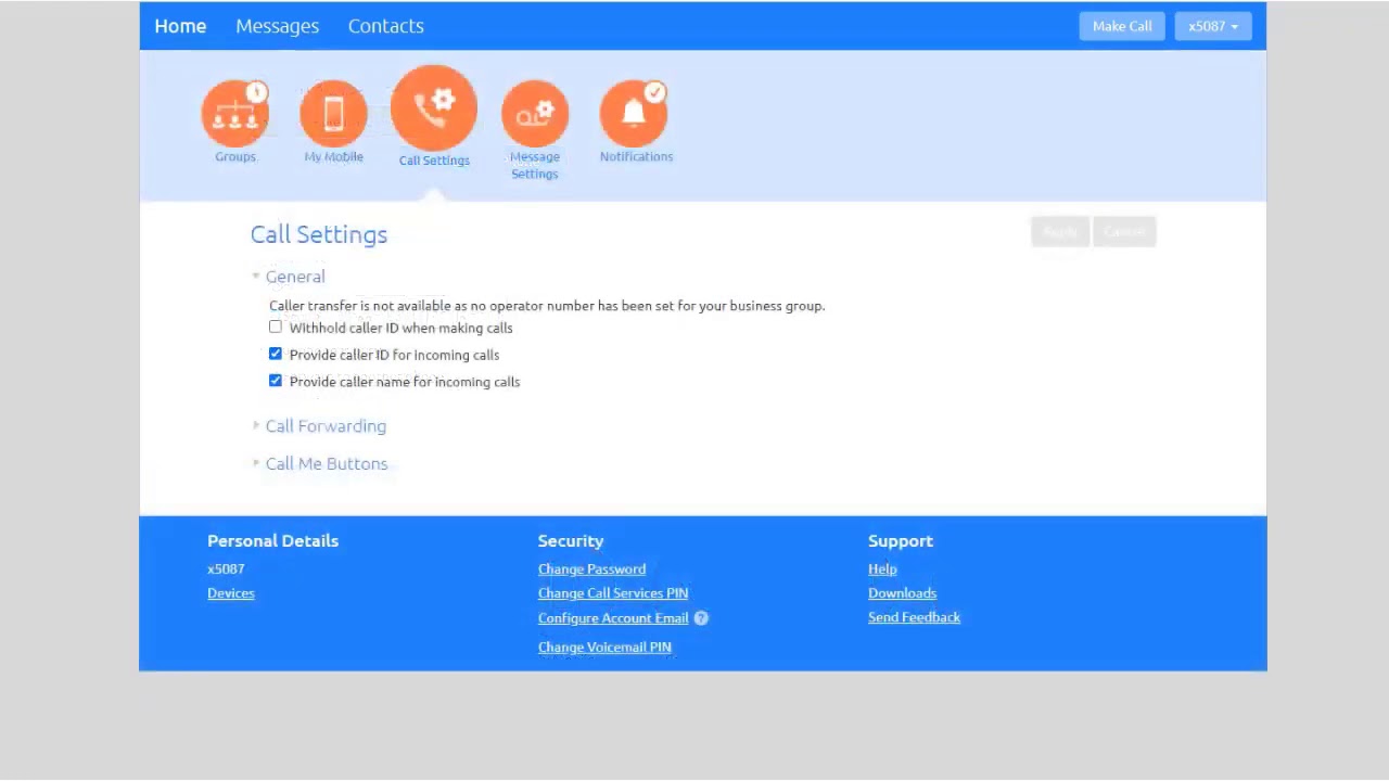 CommPortal User - Call Settings - YouTube