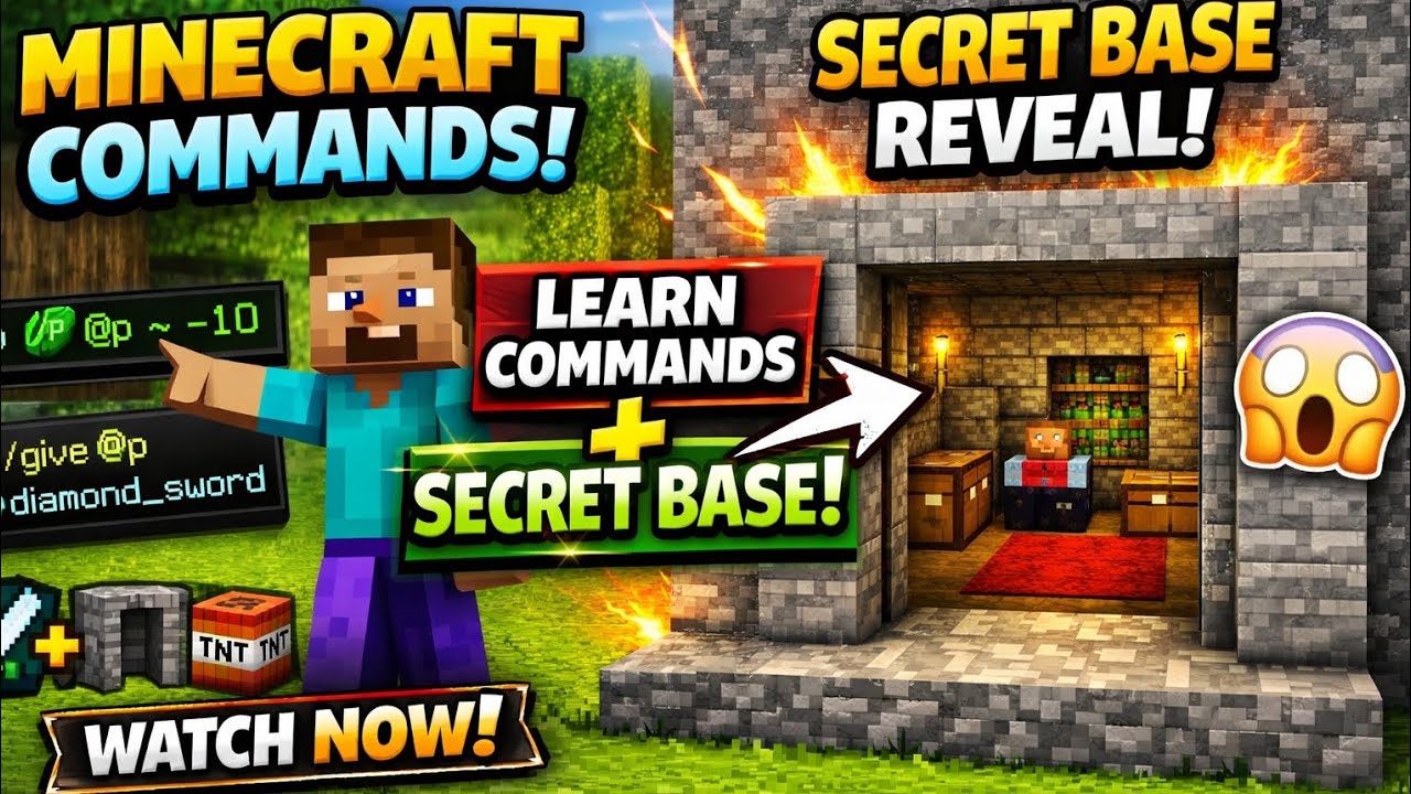 Learn Minecraft Commands in Easy Way 🔥 | Commands That Build My Secret ...
