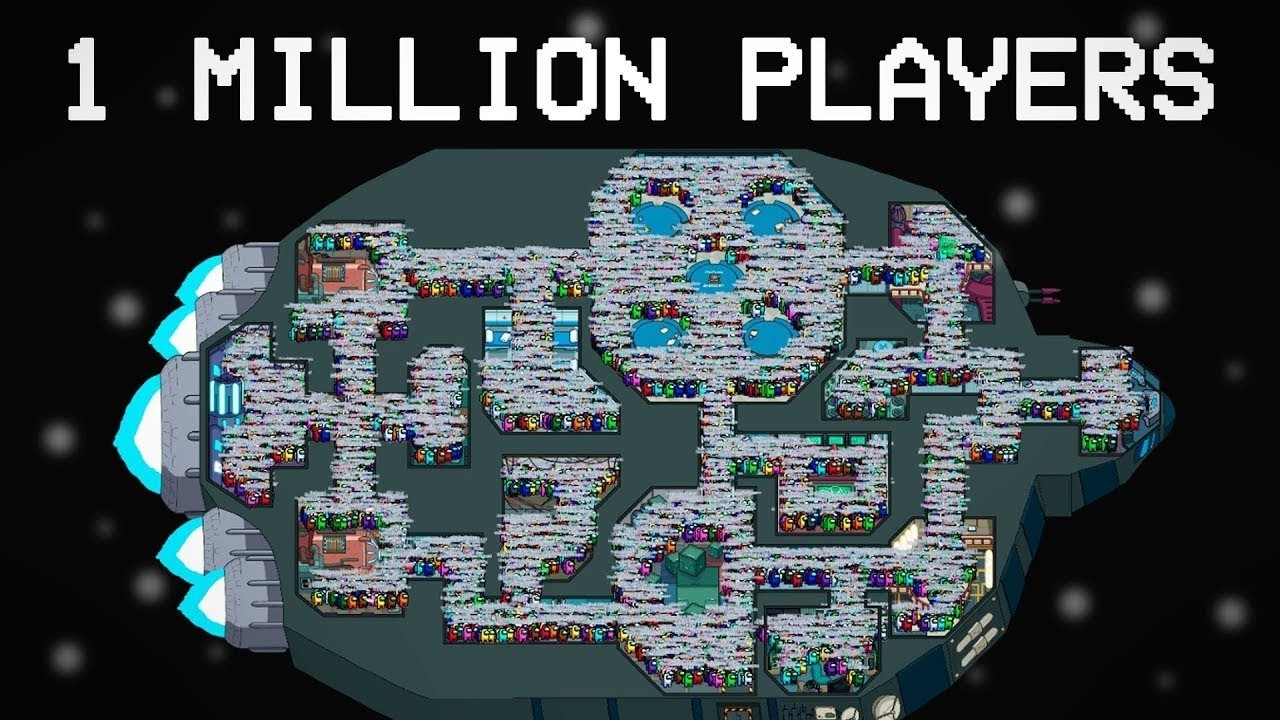AMONG US, but with 1 MILLION PLAYERS on SKELD MAP - YouTube