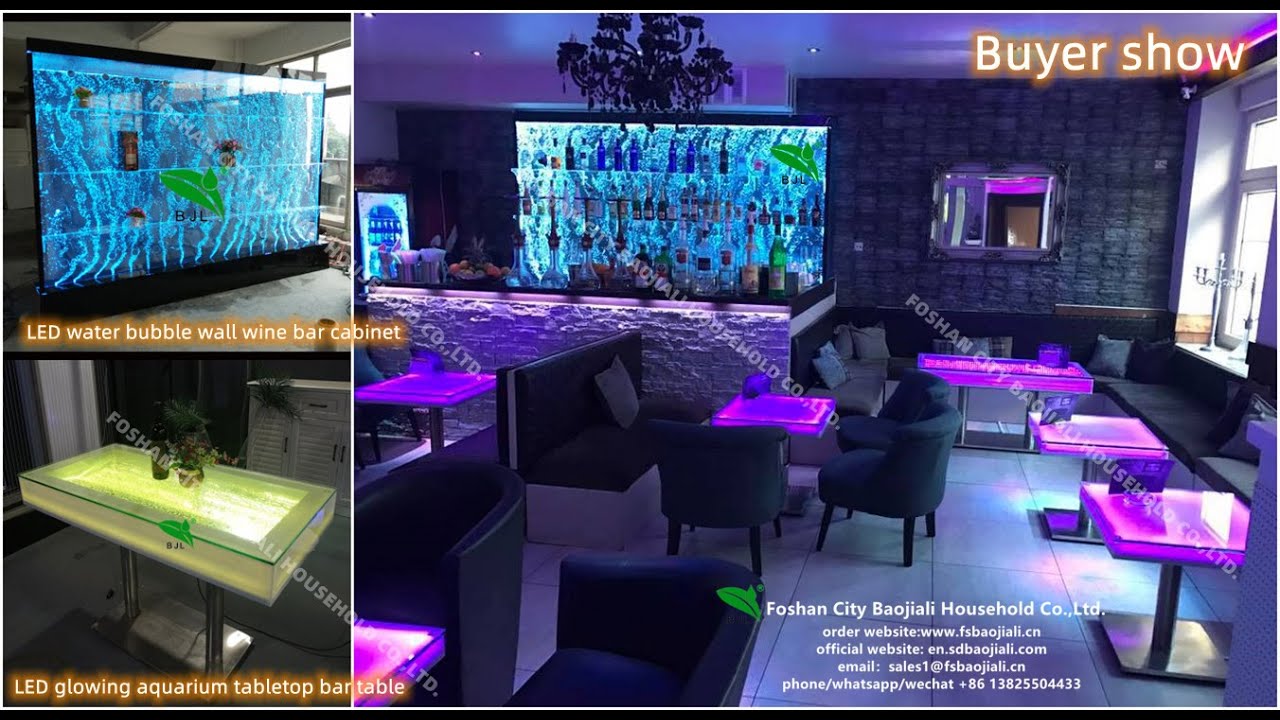 combinations for LED water bubble wall wine bar cabinets and glowing ...