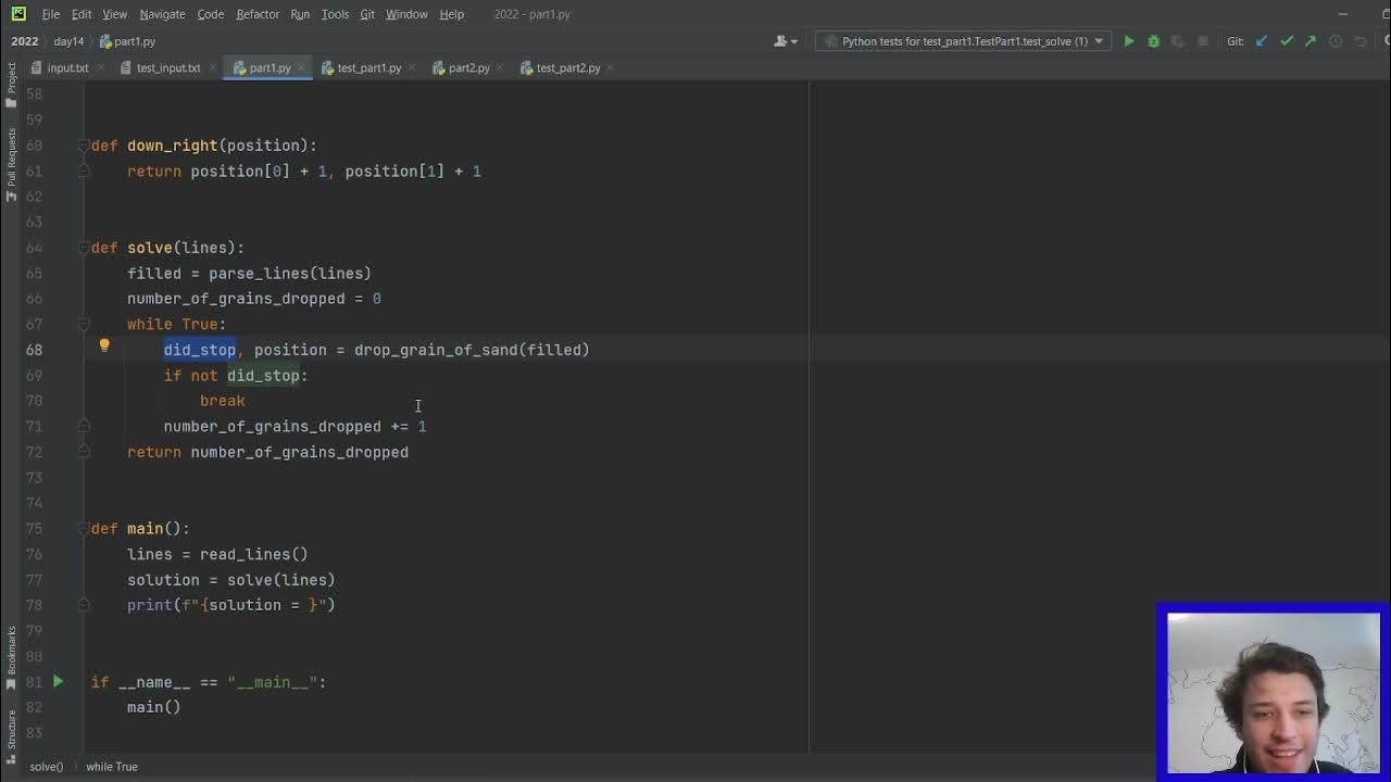 Advent of Code 2022, Day 14, Python Solution - YouTube