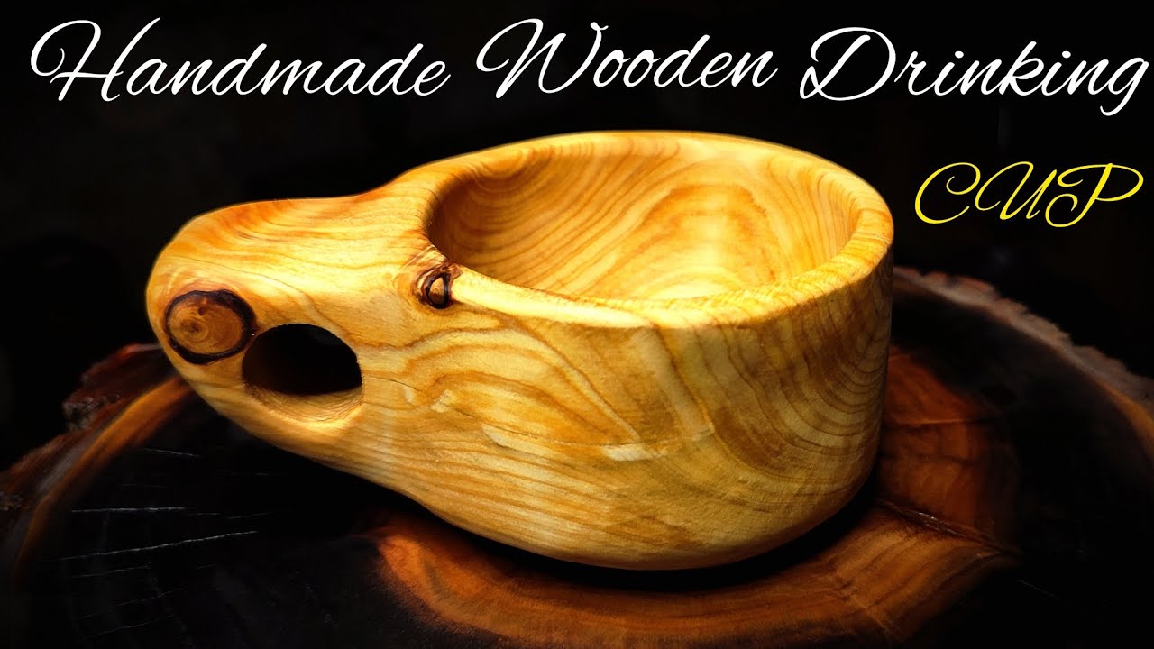 Making a handmade wooden cup (pine wood) - YouTube