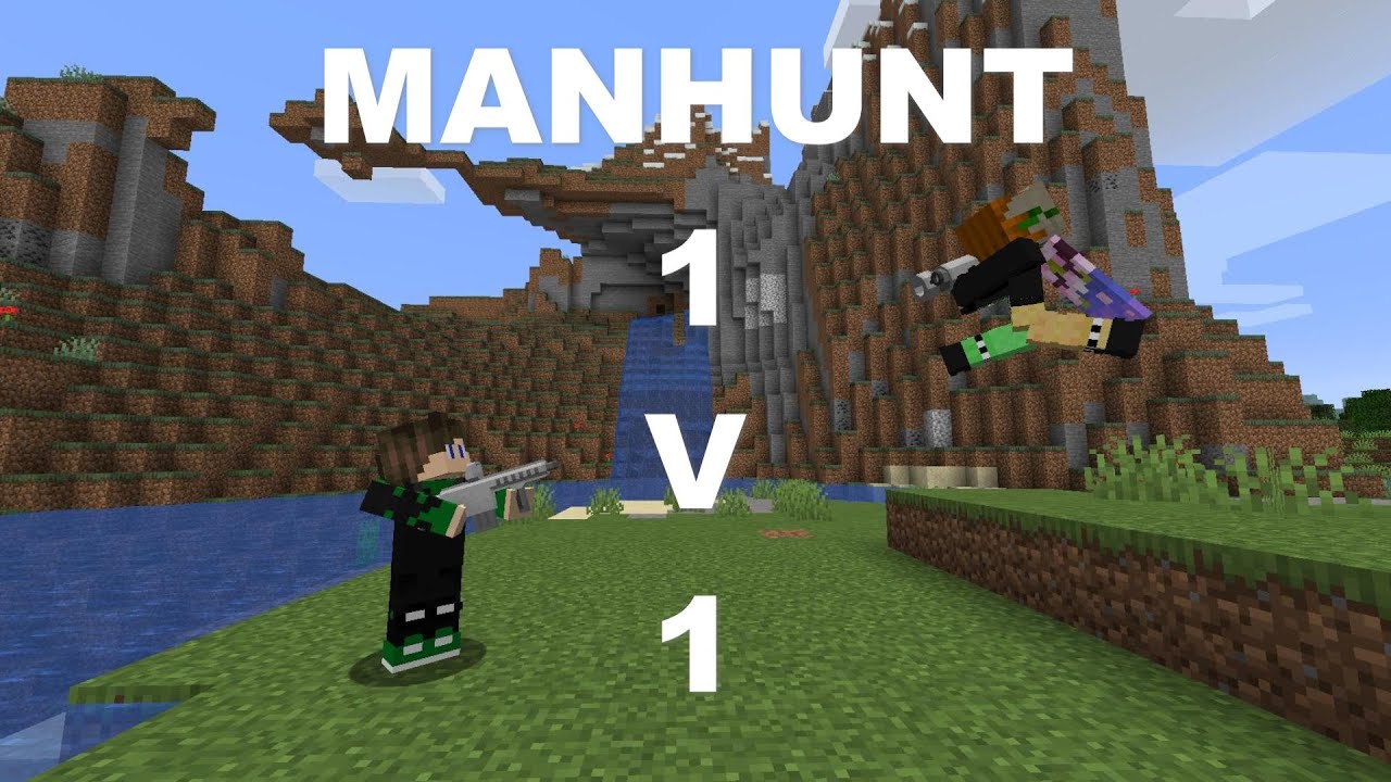 Minecraft manhunt with guns - YouTube