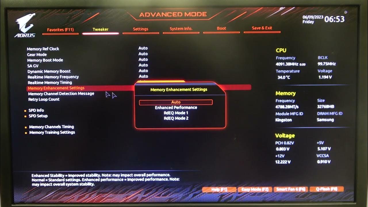 How to Manage Memory Enhancement Settings on Gigabyte Z690 Series | Optimize RAM Performance ...
