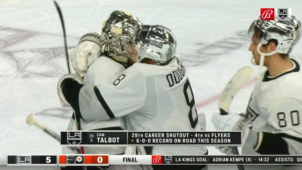 Cam Talbot blanks out the Flyers for his first shutout with the Kings ...
