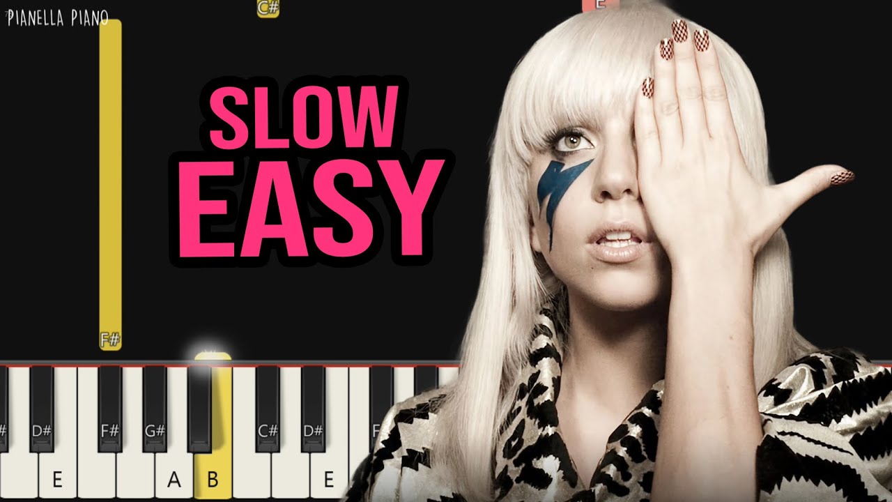 Lady Gaga - Just Dance (ft. Colby O’Donis) | SLOW EASY Piano Tutorial ...