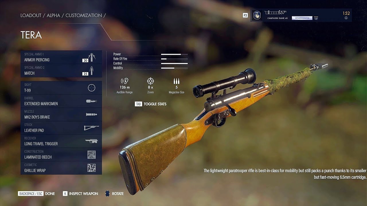 Sniper Elite 5 : Full Un-Locked TERA Rifle Mastered Gold! - YouTube