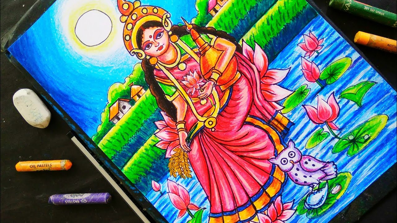 How to draw maa Lakshmi for beginners drawing easily/step by step ...