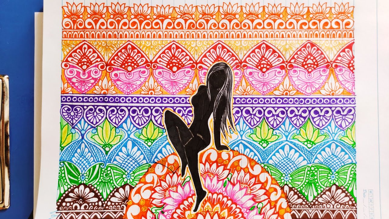 Colorful eye-catching zentangle patterns | PCG - YouTube