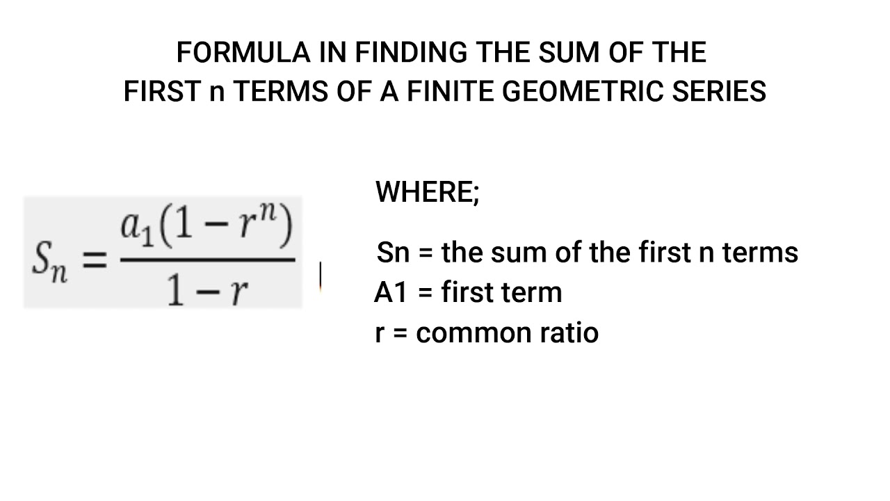 GRADE 10 MATH - FINITE GEOMETRIC SERIES - YouTube