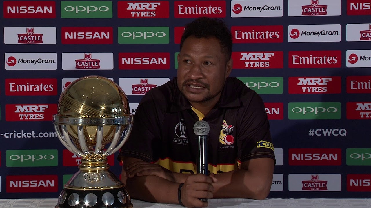 PNG captain Asad Vala speaks to media ahead of the ICC CWC Qualifier ...