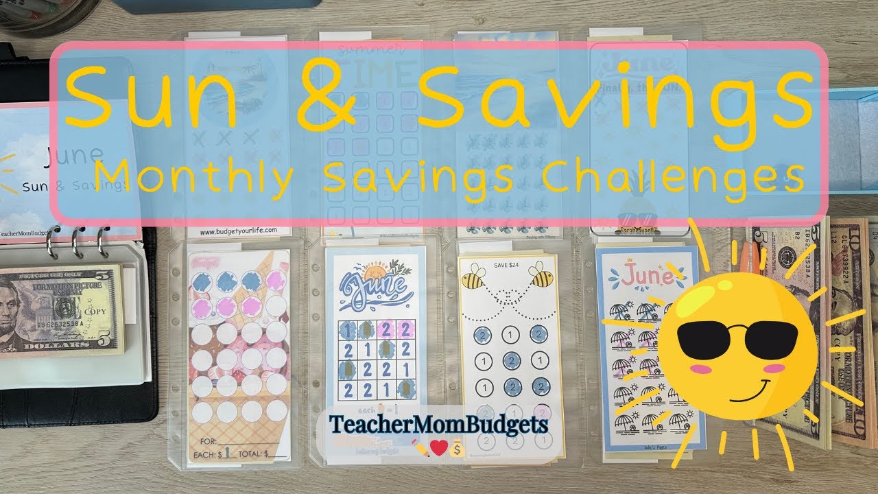 ☀️ LAST June MONTHLY Savings Challenges ~ Sun & Savings | Time to close ...