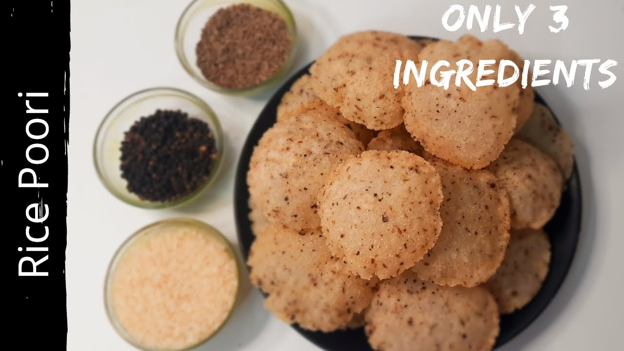 Rice Poori Only 3 Ingredients I How to make Rice Poori I Breakfast and ...