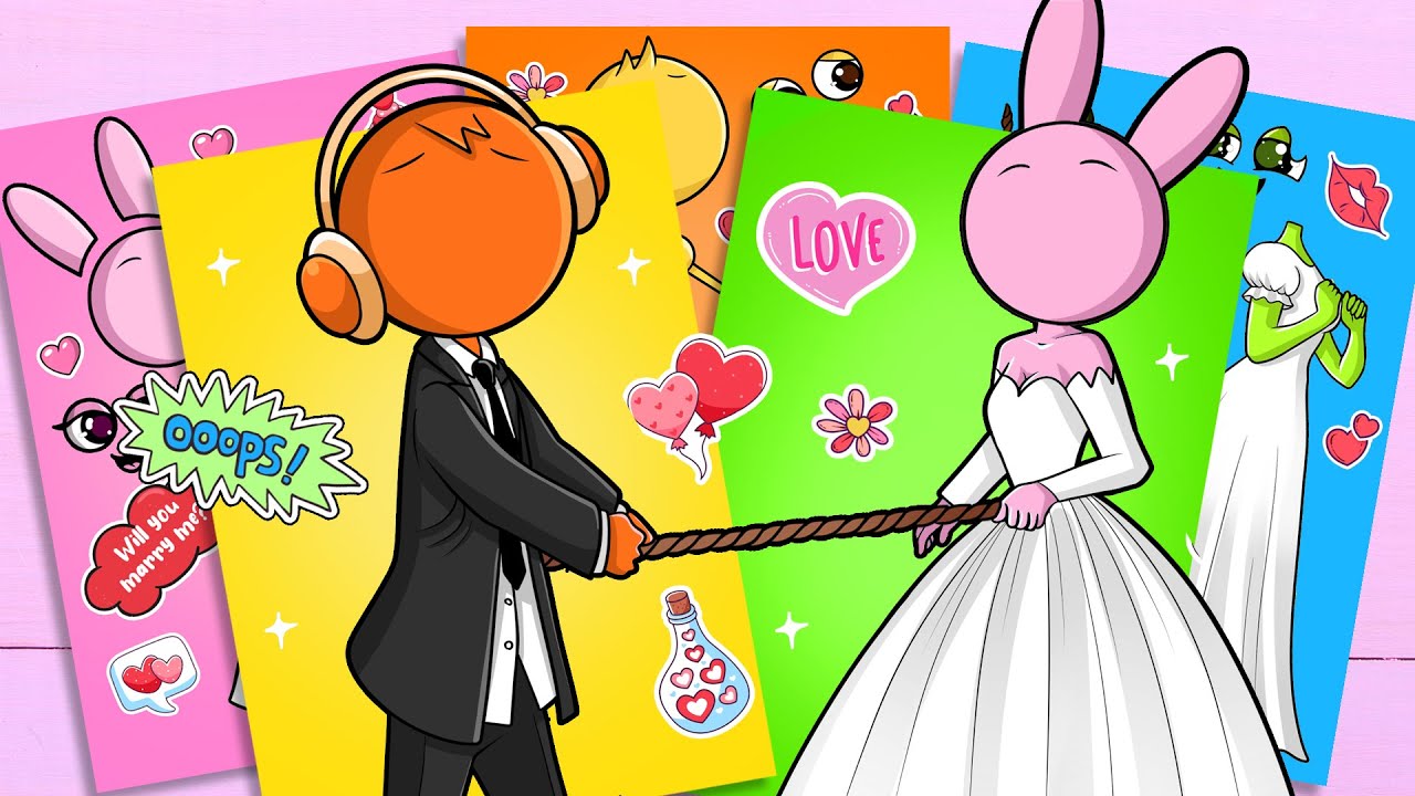 BEST WEDDING Sprunki Sinner Edition OREN PINKI Wedding Sticker Book # ...