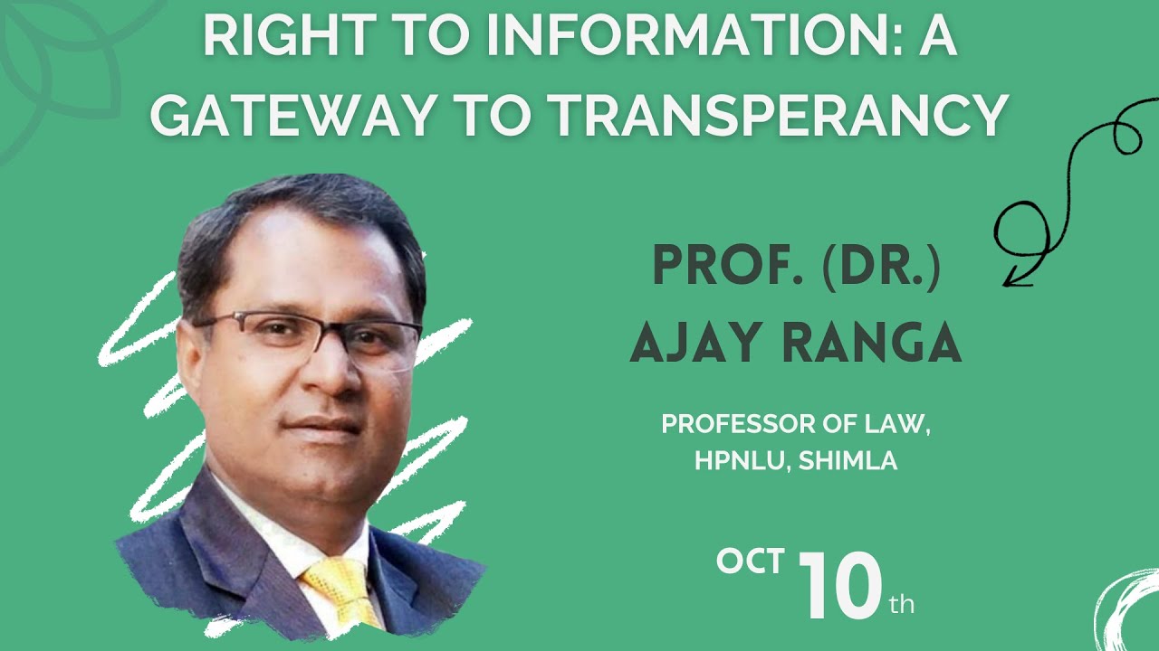 Prof. (Dr.) Ajay Ranga I National Workshop on Right to Information A ...