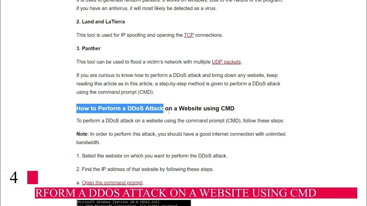 How to Perform a DDoS Attack on a Website using CMD - YouTube