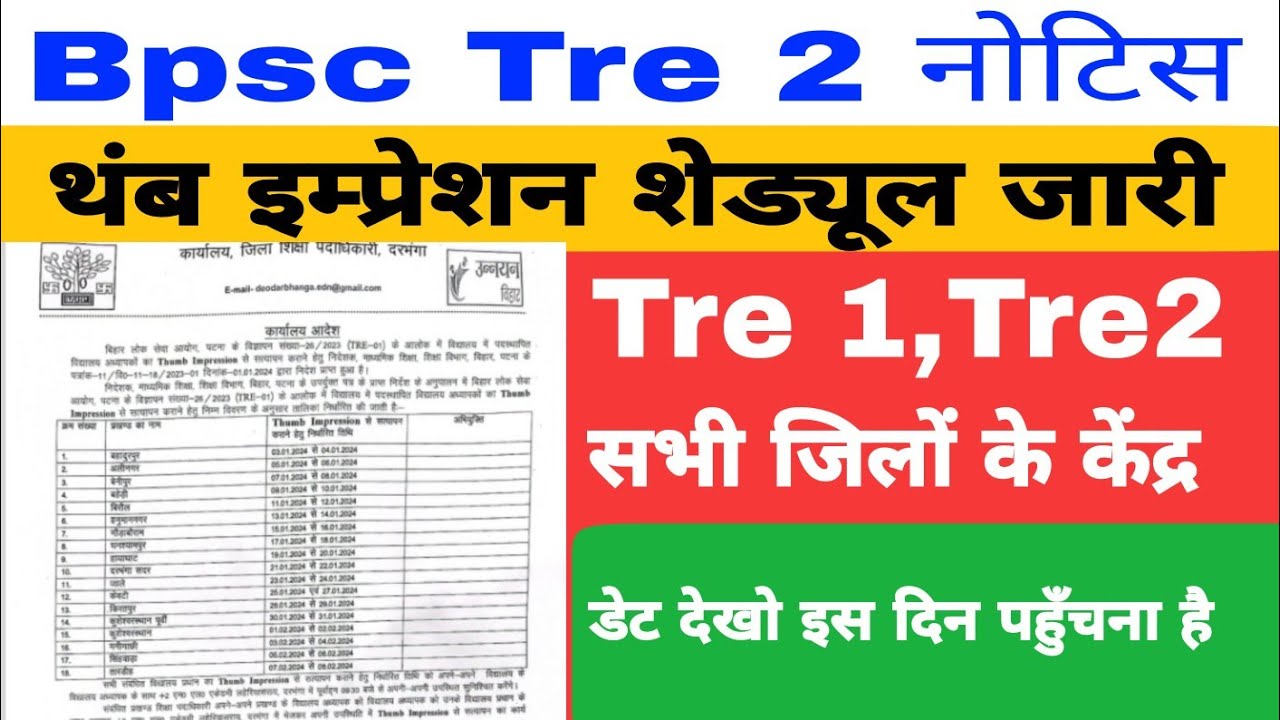 Bpsc Tre 2.0 Letest News|Bpsc Tre 2 Thumb verification,नोटिस थंब ...