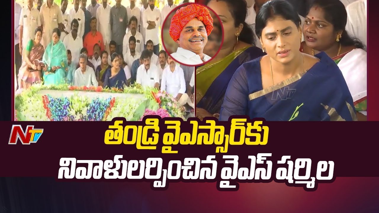 YS Sharmila Paying Tribute To Her Father YSR | Ntv - YouTube