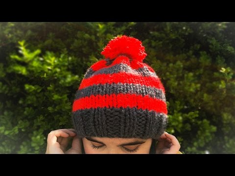 Cómo Tejer un Gorro a Rayas con Dos Agujas [Paso a Paso para Principiantes]