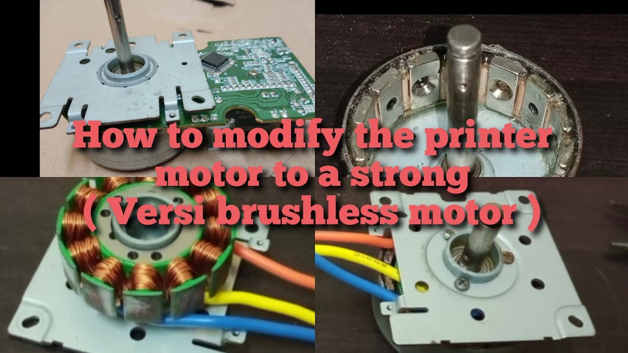 (full tutorial) how to wiring brushless motor from dead printer motor ...