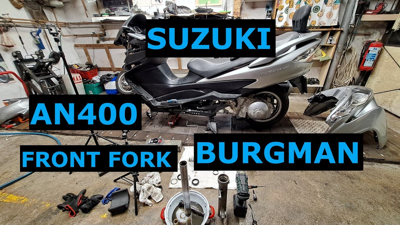 Suzuki AN400 Burgman front fork sealings / front panel removal ...