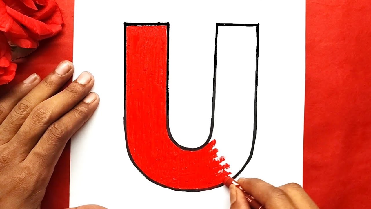 Alphabet U Drawing step-by-step tutorial for beginners - YouTube