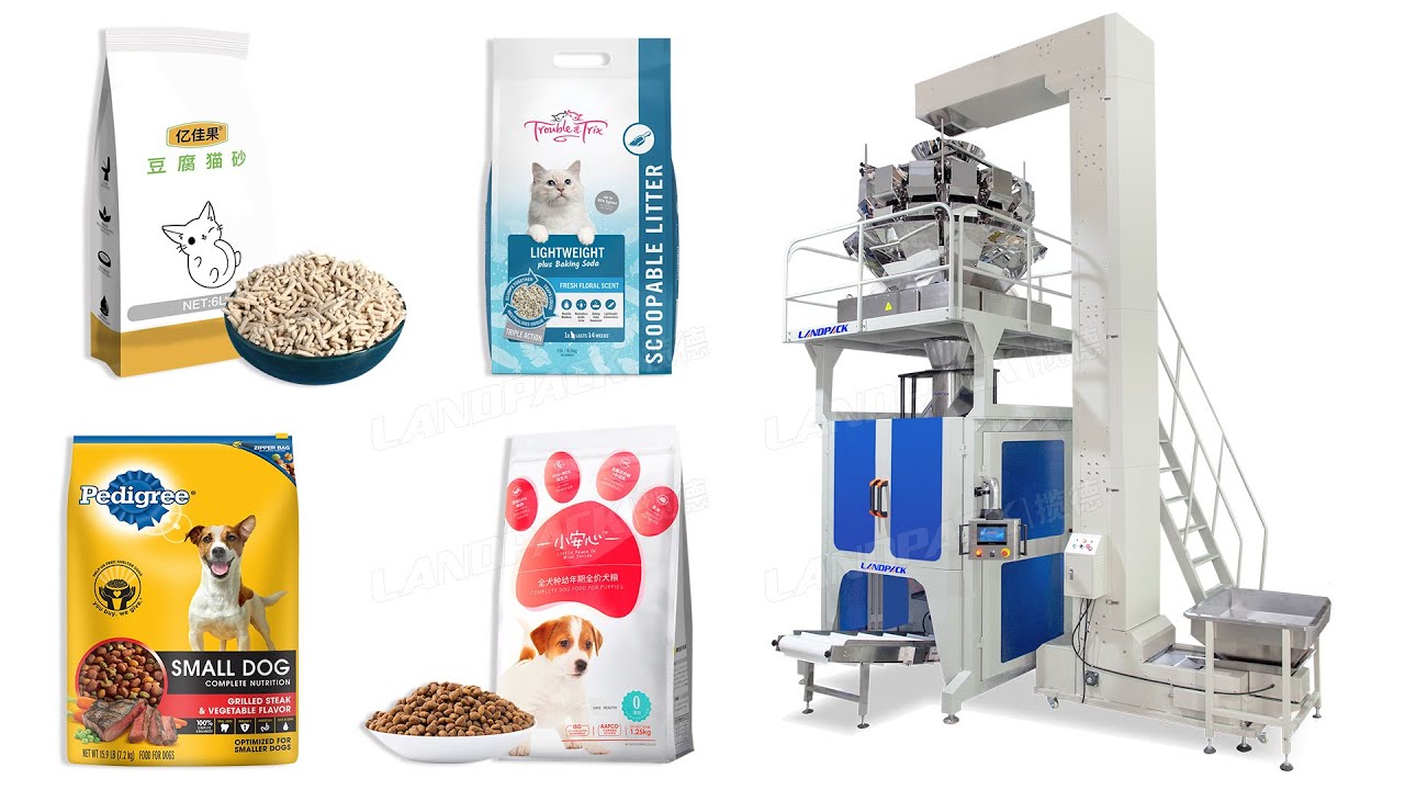 Automatic 5-15kg Pet Food Multihead Weigher Packing Machine - YouTube