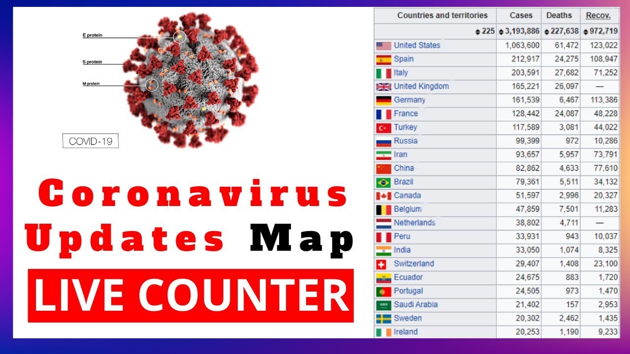 Coronavirus Live Updates Map and real time counter - Latest worldwide ...