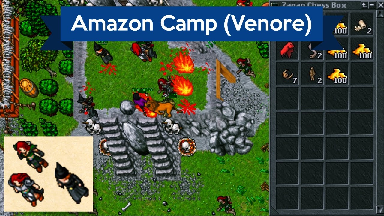 Tibia - 1 hora em Amazon Camp (Venore) [Knight] - YouTube