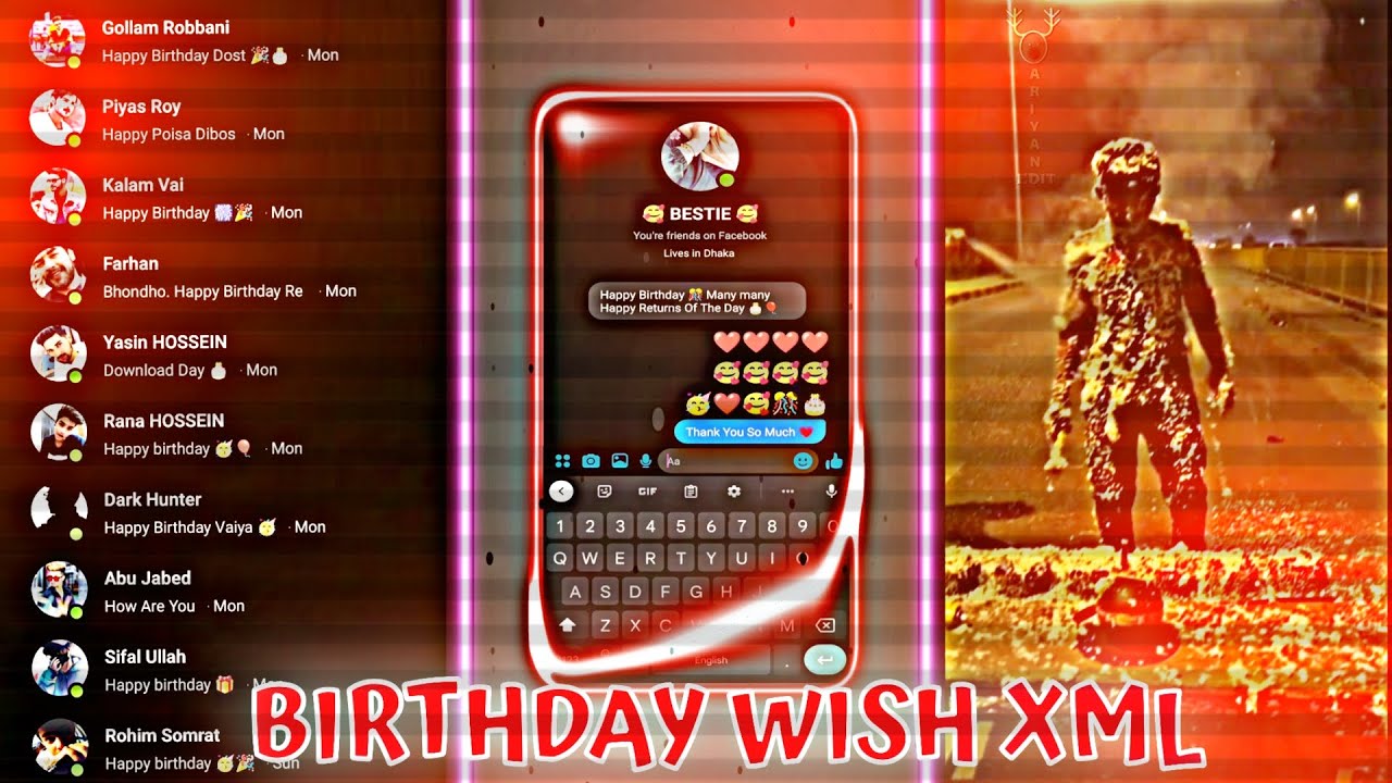 MESSENGER BIRTHDAY WISH 🙂 XML PRESENT - MESSENGER CHAT LYRICS VIDEO ...