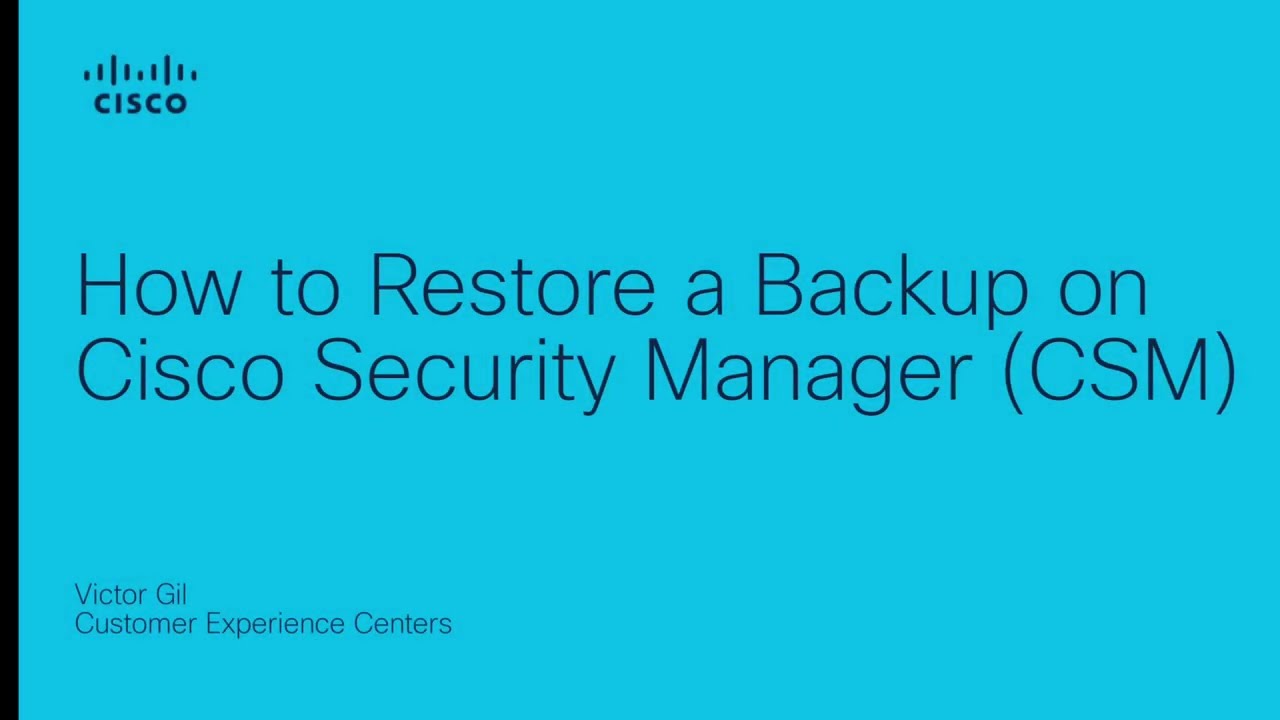 How to Restore a Backup on Cisco Security Manager (CSM) - YouTube