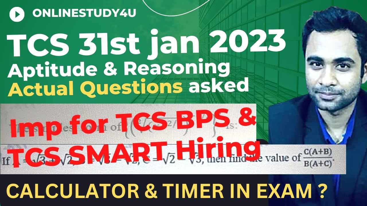 TCS NQT 31st jan 2023 actual Questions | TCS BPS & Smart Hiring 2023 - YouTube