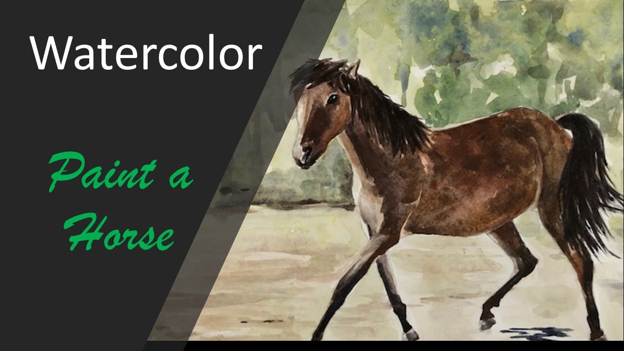 EASY HORSE PAINTING WATERCOLOR TUTORIAL | Trotting and Galloping motion ...