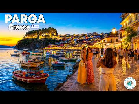 Parga, Greece Evening Walk 🇬🇷 | Old Town & Sunset Views | 4K Walking Tour & Drone Views