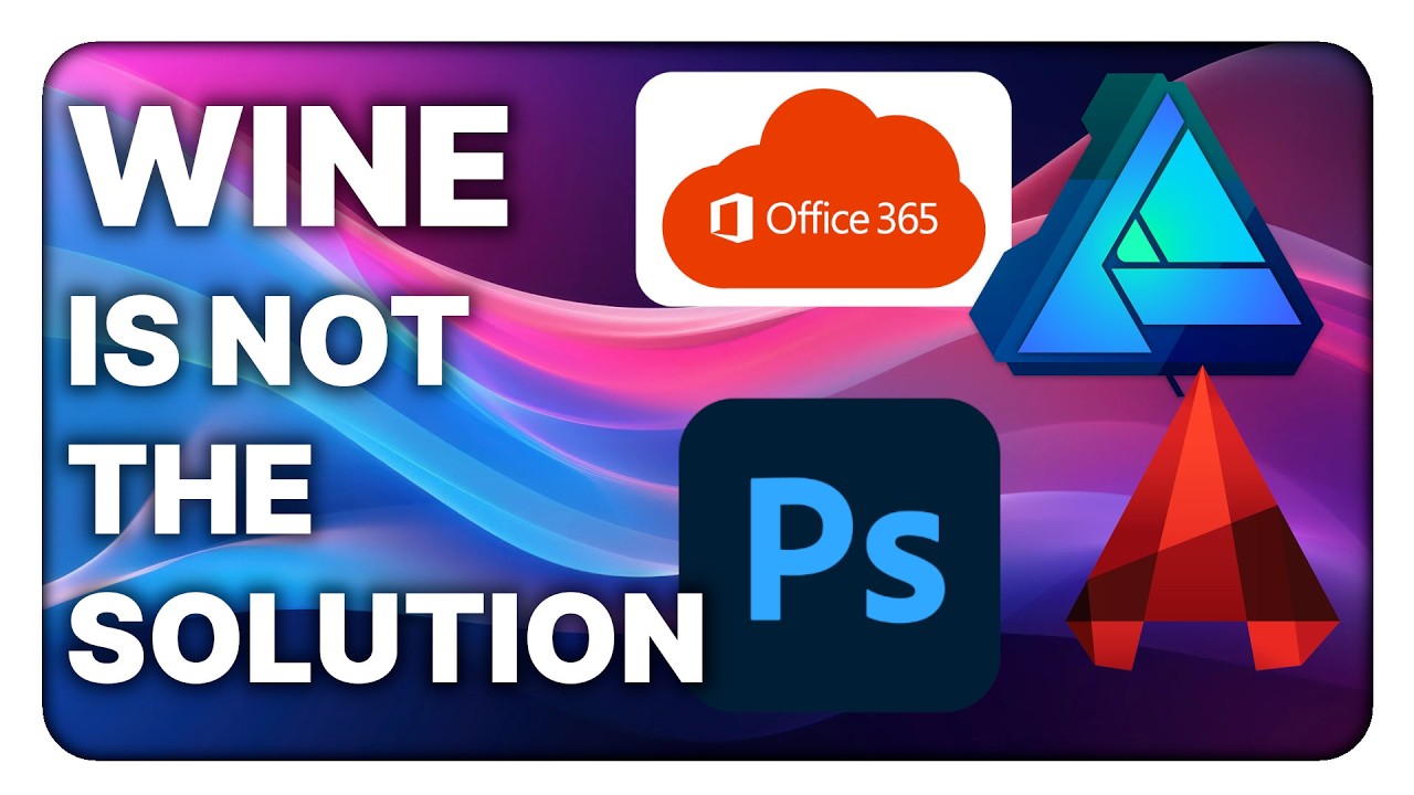 Trying to run Windows apps on Linux with Wine: Office, Photoshop, Affinity Designer, Autocad ...