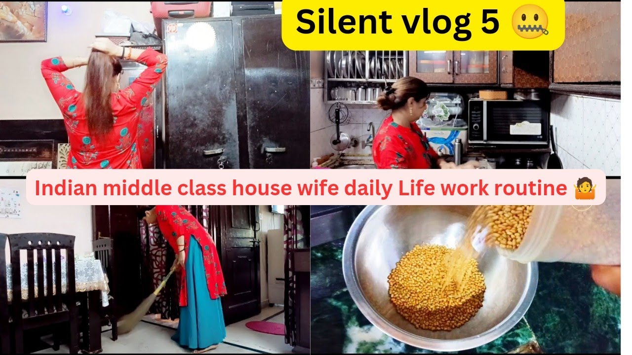 Indian middle class 🙋 house wife daily Life work 🤷routine (Silent vlog ...