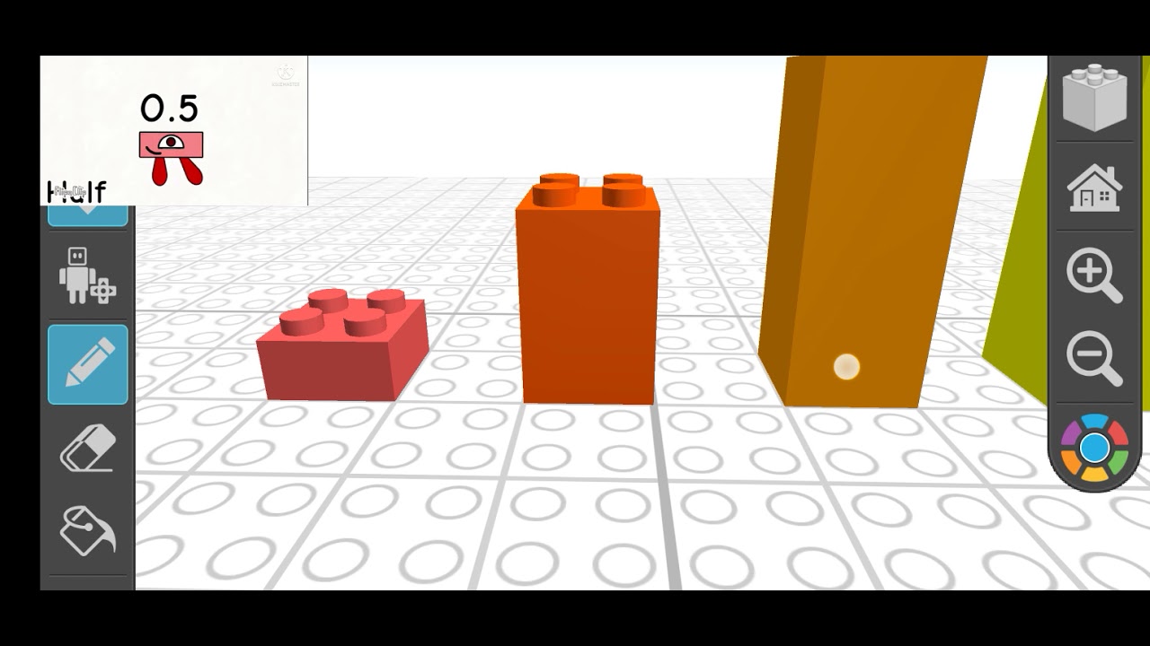 Draw Bricks Numberblocks Band half 0.5 5.5 - YouTube