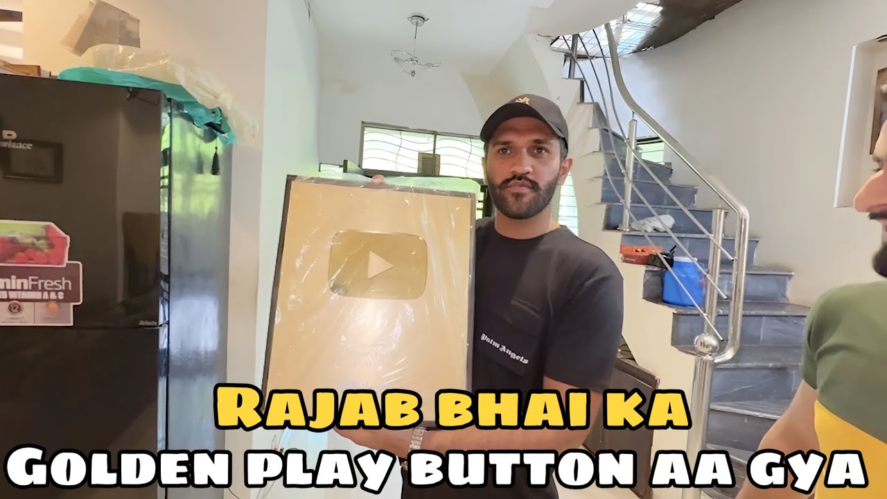 RAJAB BHAI KA GOLDEN PLAY BUTTON AA GYA🤲😘 - YouTube