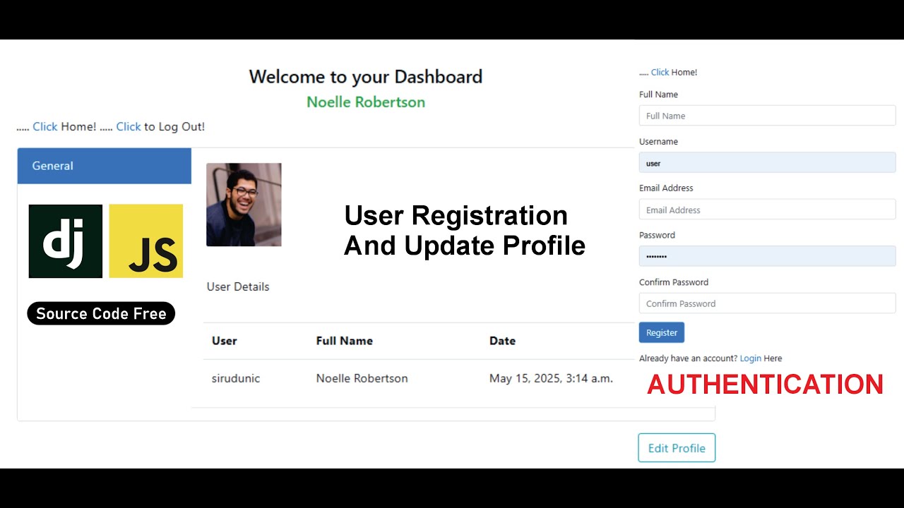 Django User Profile and Crud Operation - YouTube