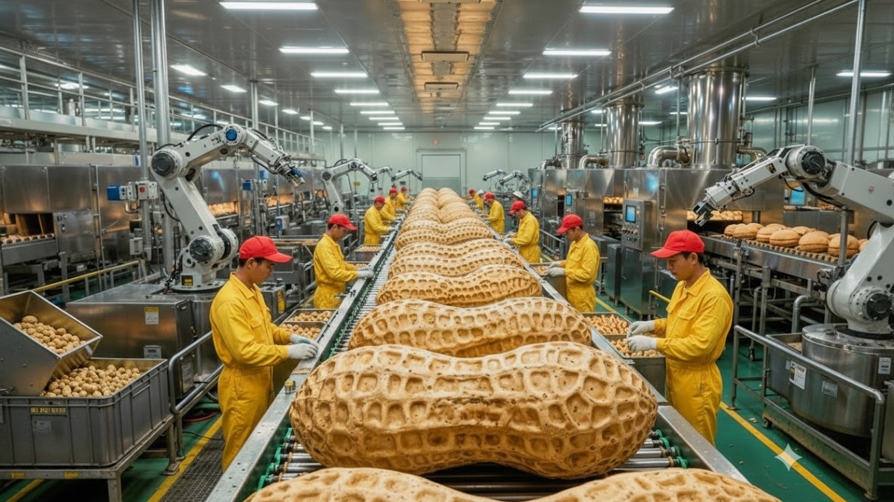 How Crunchy Peanut Butter Is Made | Inside a Modern Factory - YouTube