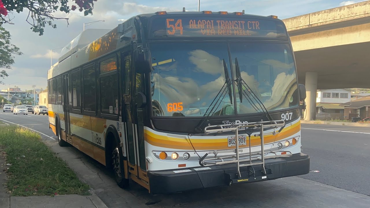 Thebus Honolulu Bus' 907 New Flyer DE40LFR Route 54 Alapai Transit ...
